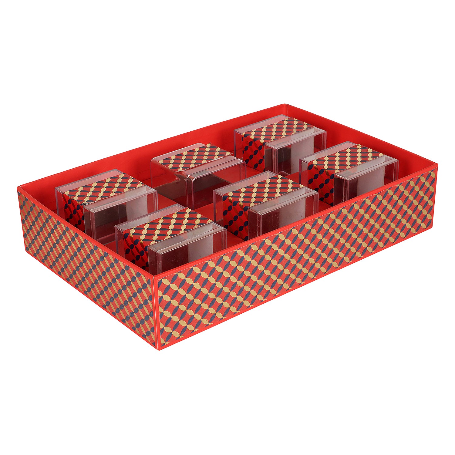 Sweets & Dry Fruits Box with 6 Small Beautiful Plastic Box | Hamper Box ...