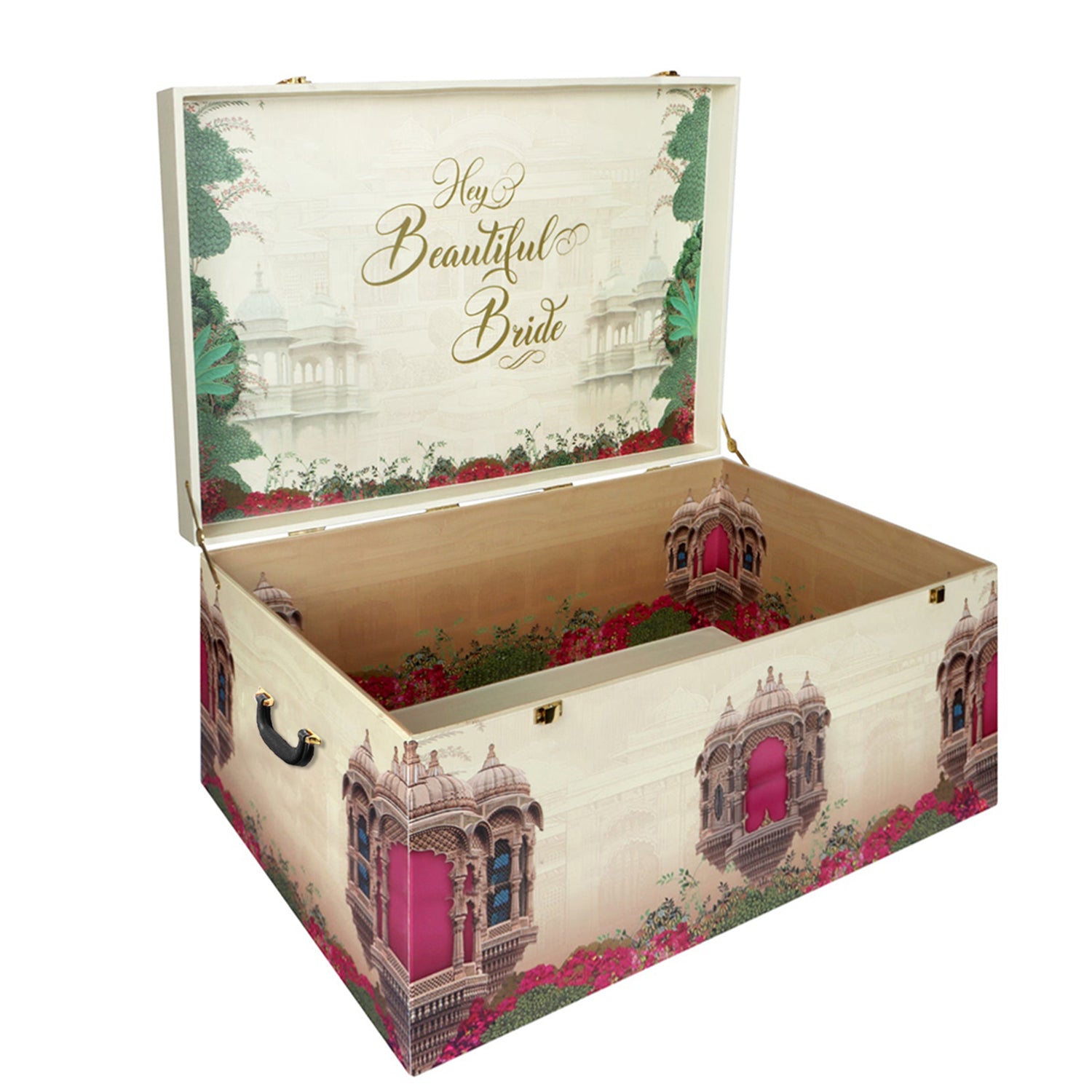 Bridal Lehenga Box Pichwai Print with Free Name Customisation Brown ...