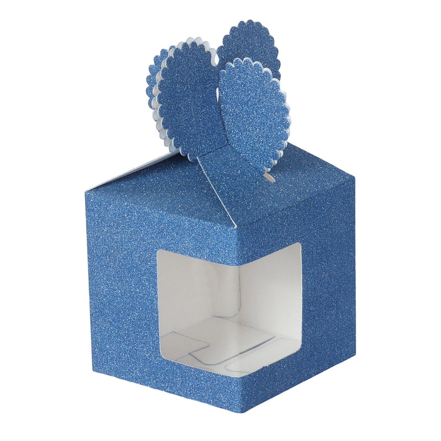 Blue Glittery Small Gift Box with Transparent Window - 11010E – Nice ...