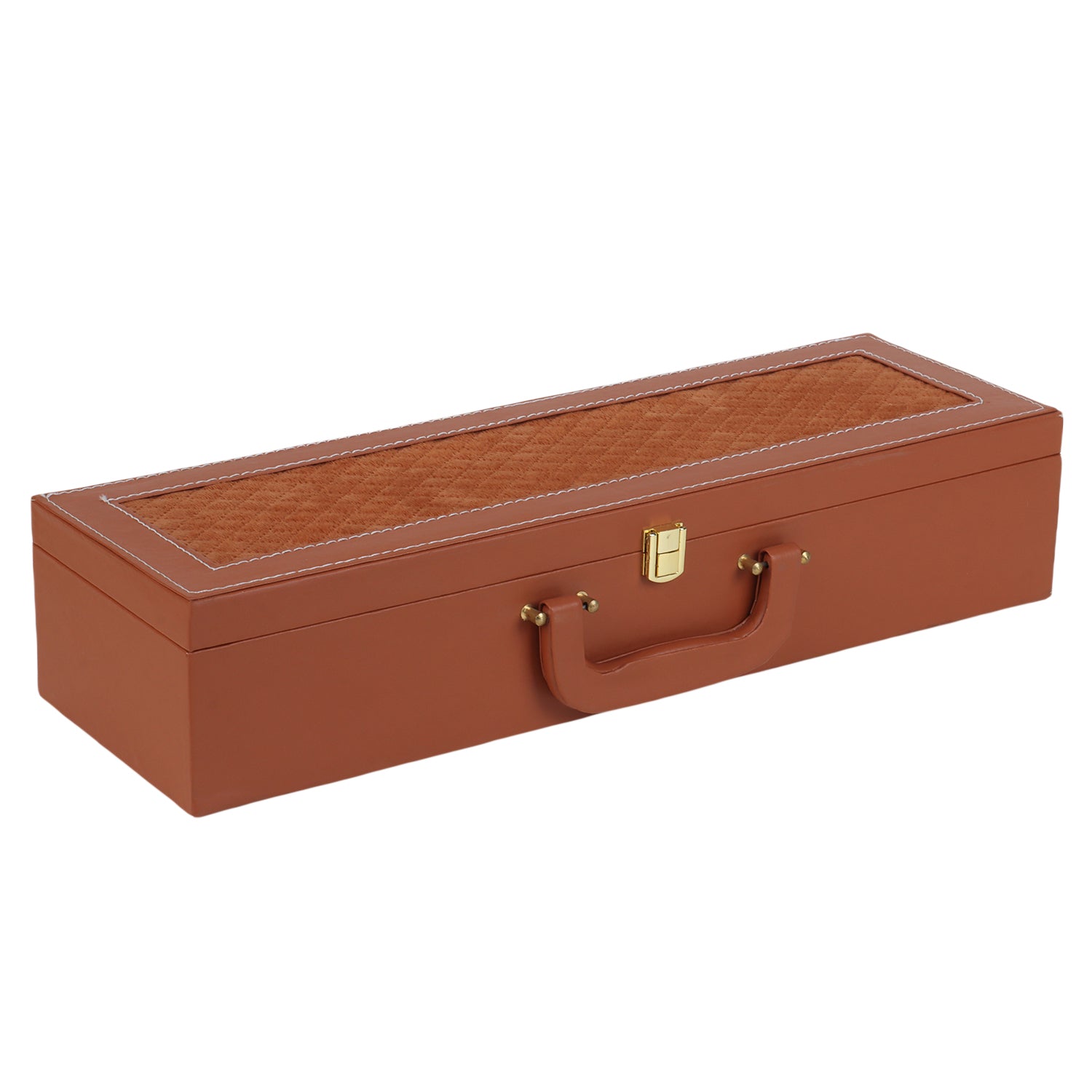 MDF Leatherite Trunk Box with 4 salsa jars (18x5.5x3.5 Inch) 2042A ...